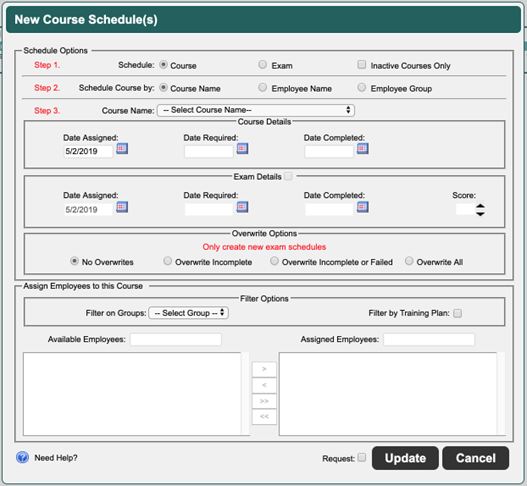 Scheduling Courses or Exams